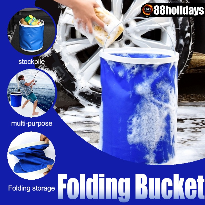 [SG Stock]Portable Folding Bucket Outdoor Fishing Bucket Car Wash ...