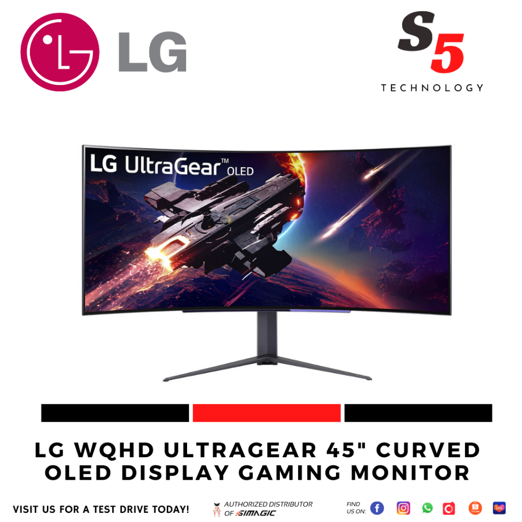 LG WQHD UltraGear 45" Curved OLED Display Gaming Monitor 45GR95QE / SIM ...