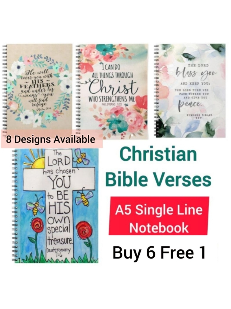 [SG Ready Stock] Christian Bible Verses A5 Size Single Line Notebook ...