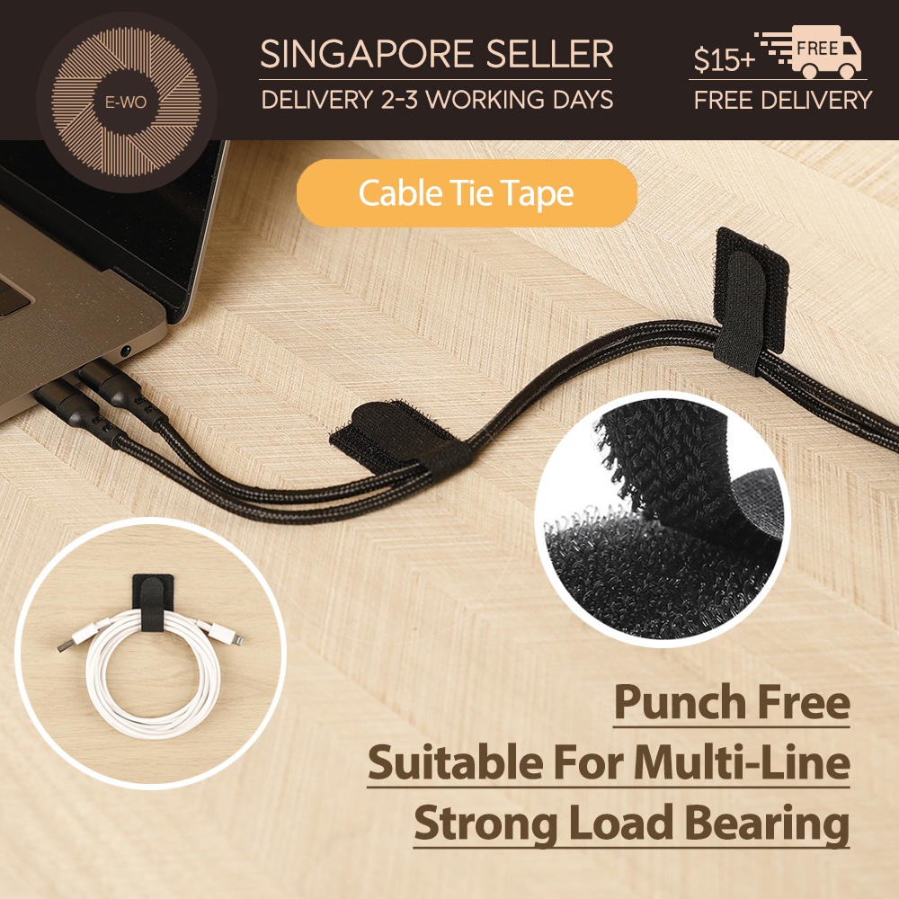 3M Cable Tie Tape Velcro Tape Self-adhesive Wire Organizer Management ...