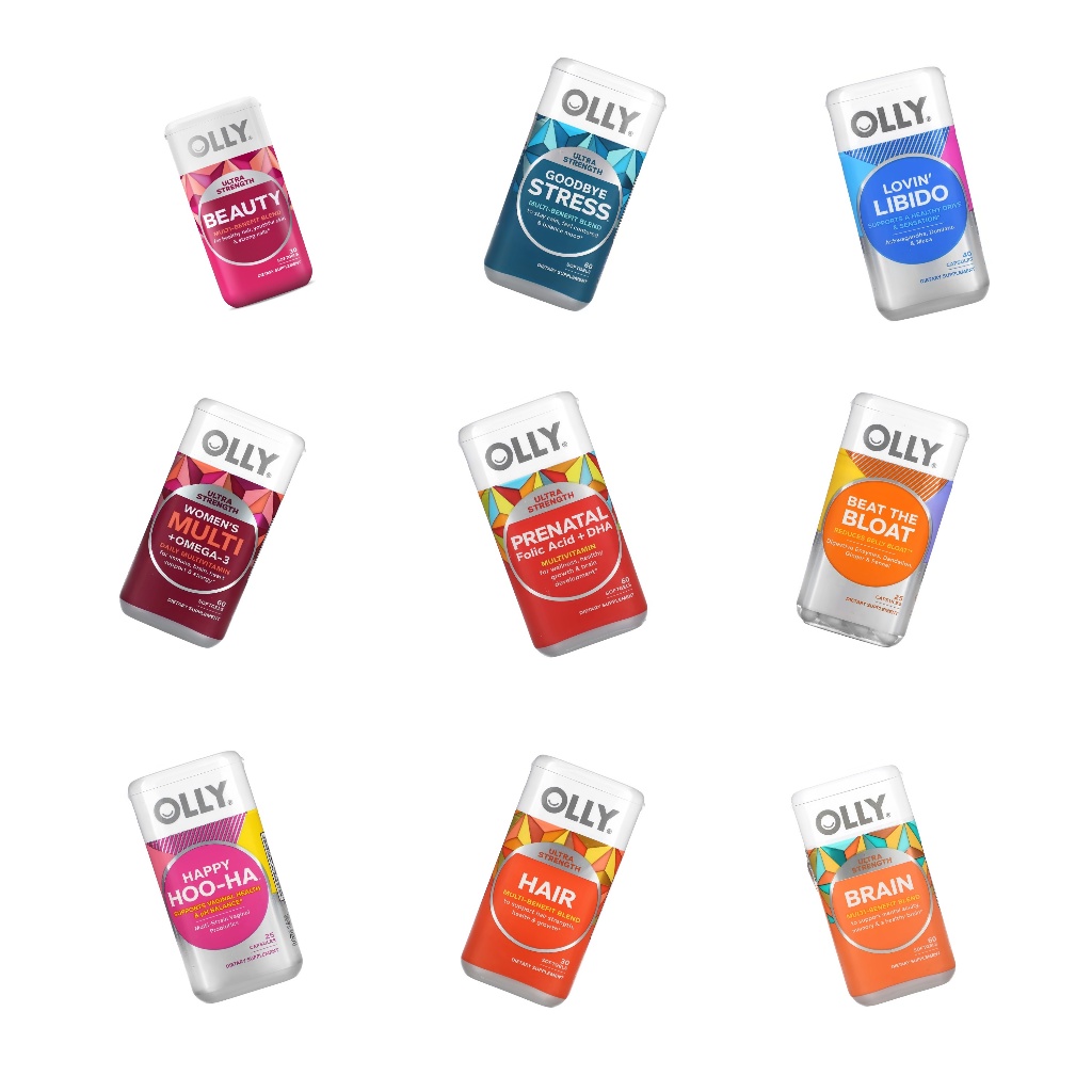 Olly Softgels Women/Immunity/Hair/Beat The Bloat/Happy Hooha/Stress ...