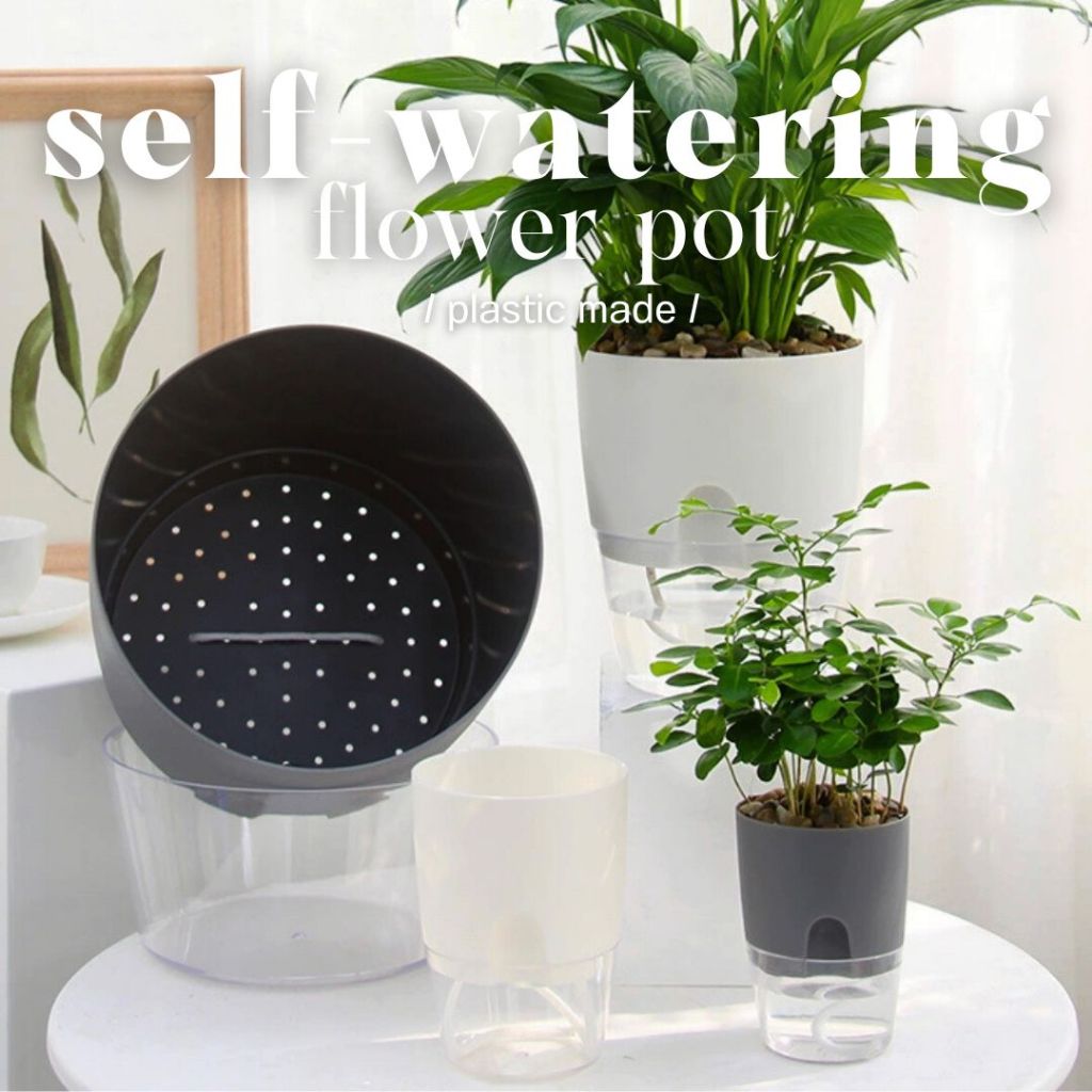 Self-Watering Plastic Flower Pots | Breathable Plant Pots | Lazy ...