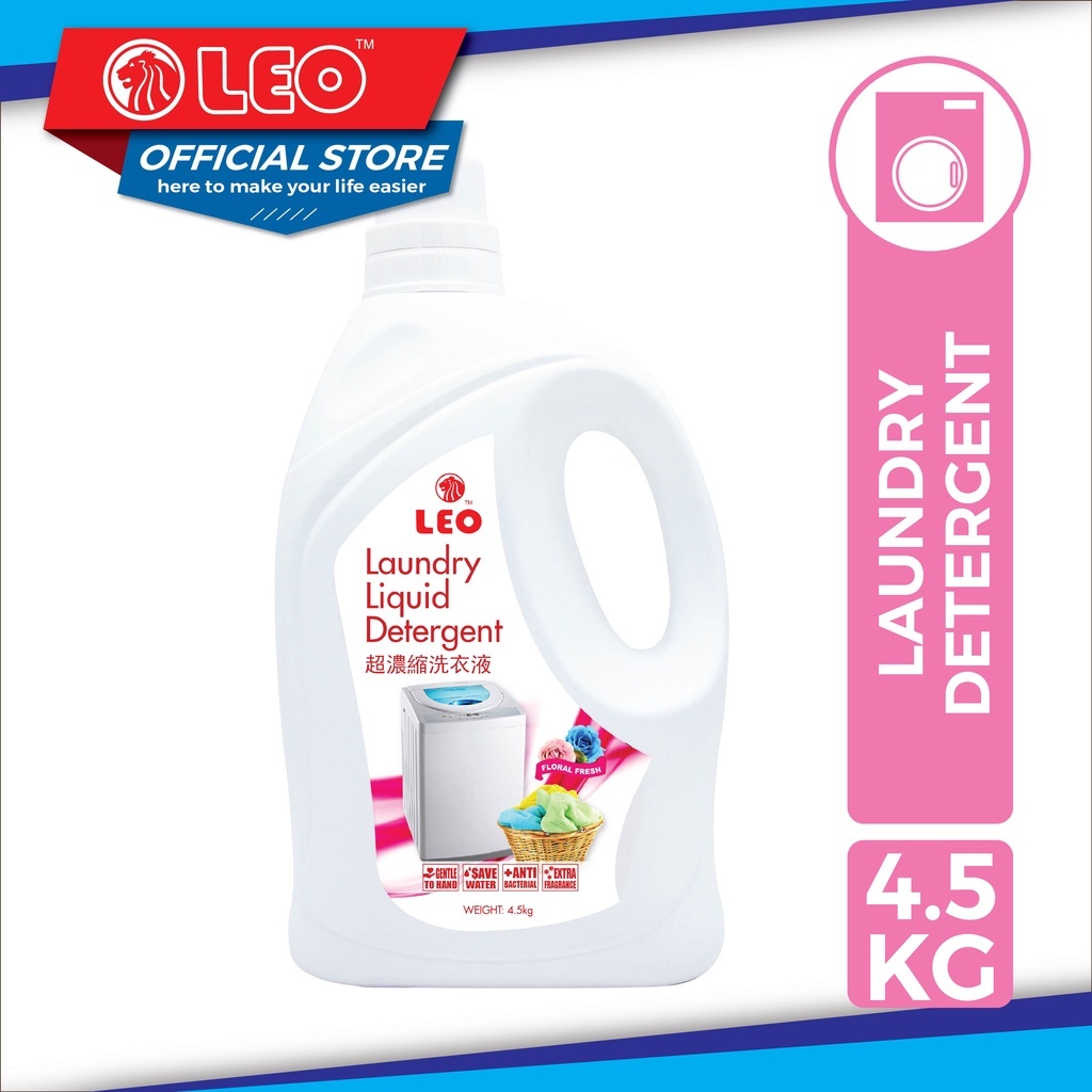 Leo Laundry Liquid Detergent 4.5kg FLORAL FRESH / Ocean Power 浓缩洗衣液 ...