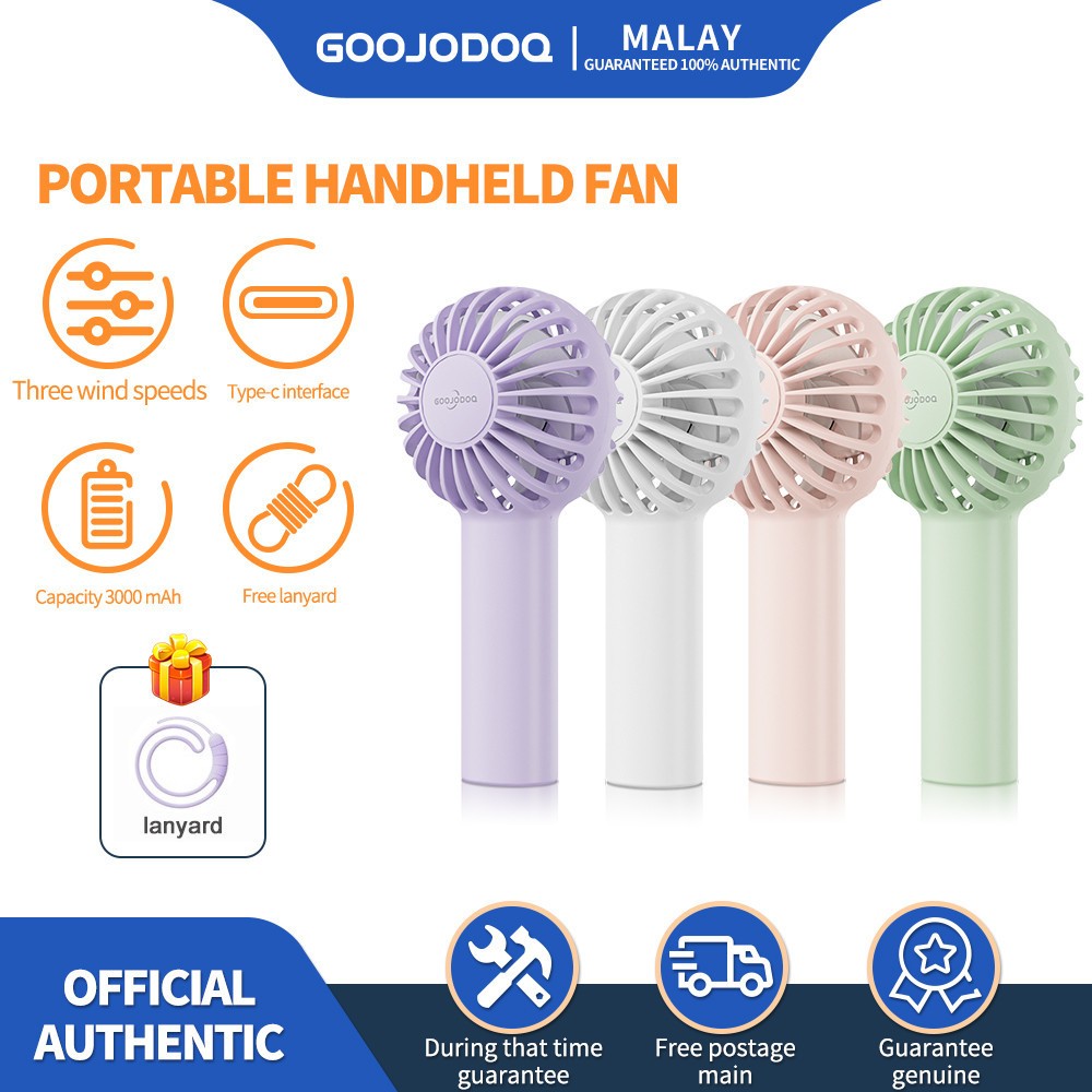 Goojodoq 3000mAh mini fan cute portable fan free lanyard suitable for ...