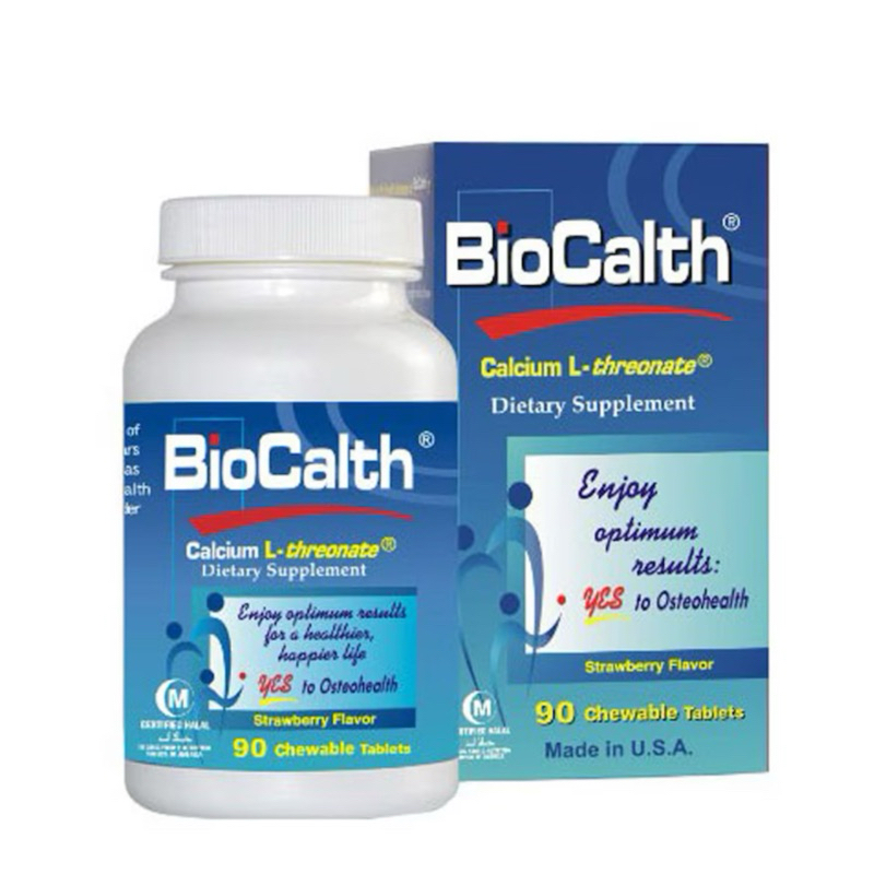 Biocalth Calcium Dietary Supplement Chewables Tablets Strawberry Flavor ...