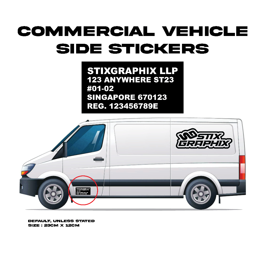[Local Seller] Commercial Vehicle side Decal Vinyl Sticker for Cars,van ...