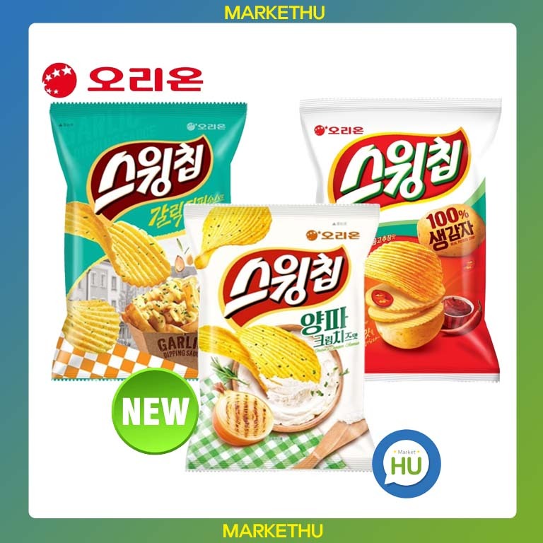 [ORION Limited Edition] Swing Chips 60g 3 flavors Onion Cream Cheese ...