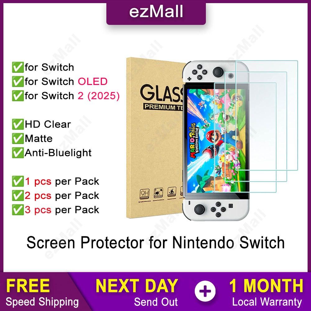 Switch OLED Screen Protector Tempered Glass HD Clear Matte Anti ...
