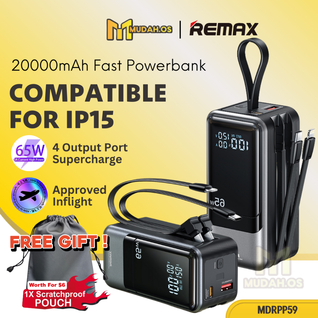 REMAX power bank Super 65W Fast Charging portable Mini Powerbank ...