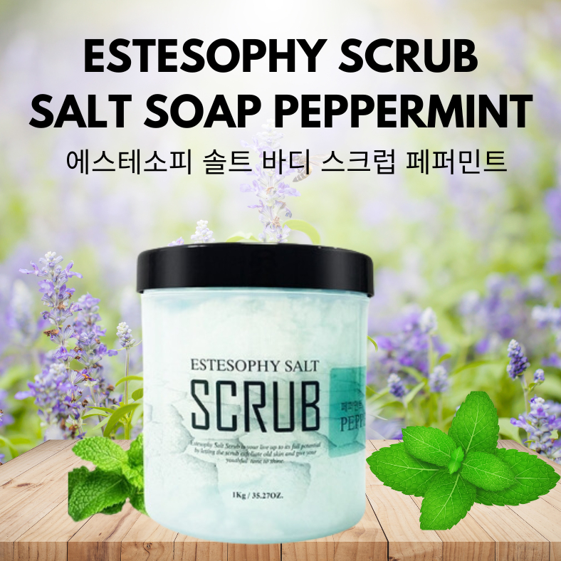Estesophy Peppermint Salt Scrub 1000g (에스테소피 솔트 바디 스크럽 페퍼민트 1kg) x Made ...