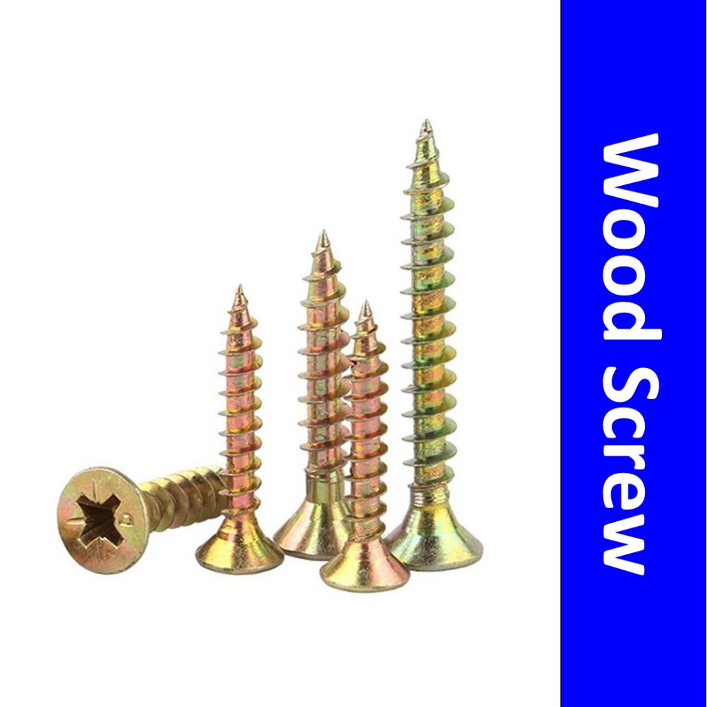 Countersunk Wood Screw ️ Particle Board Screw ️ Gold Yellow Color Screw ...
