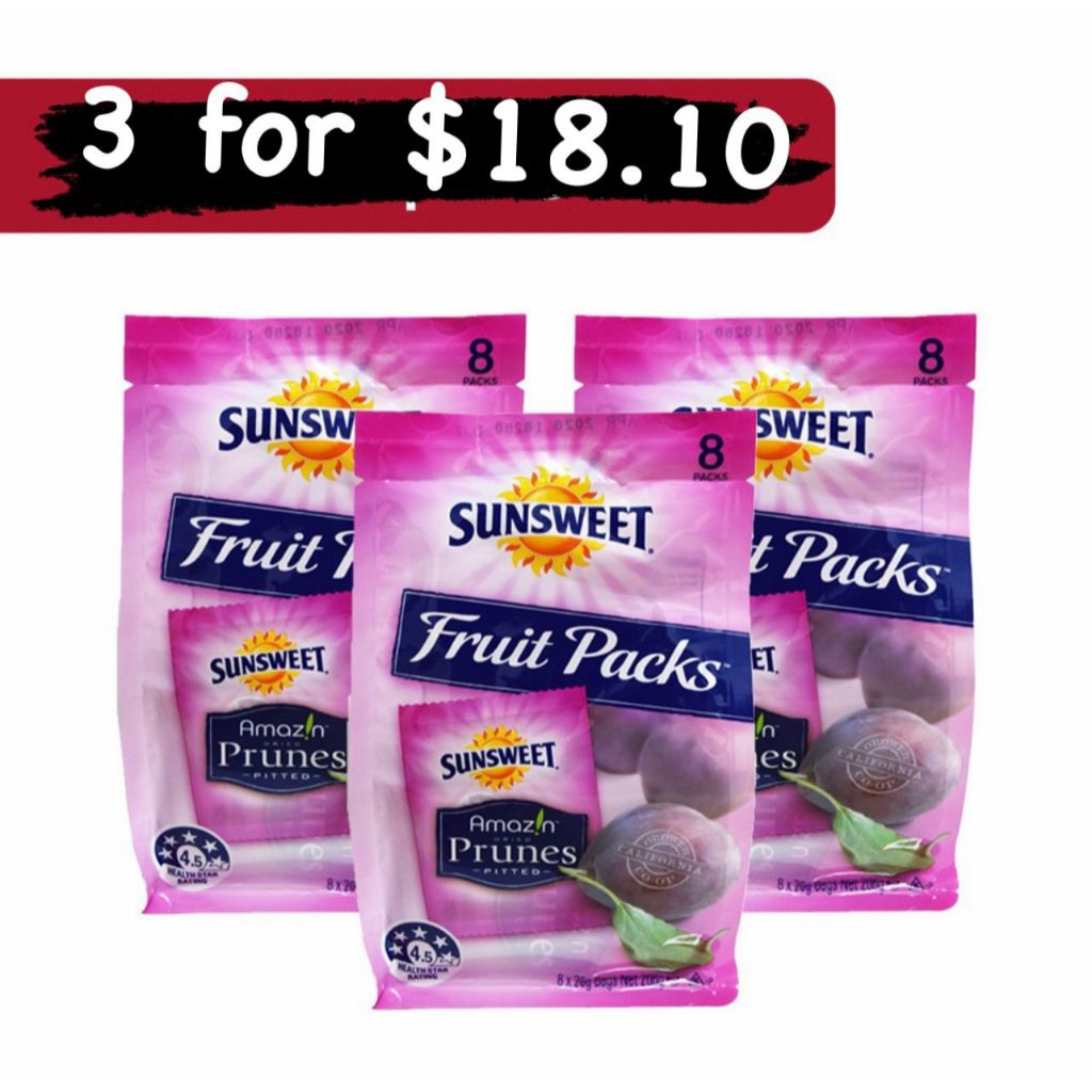 Sunsweet Fruit Packs Prune 3x208g - 3 for $18.10 | Shopee Singapore