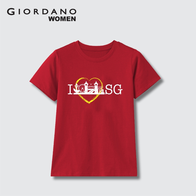Giordano Women Premium I Love SG Collection (Singapore NDP T-shirt ...