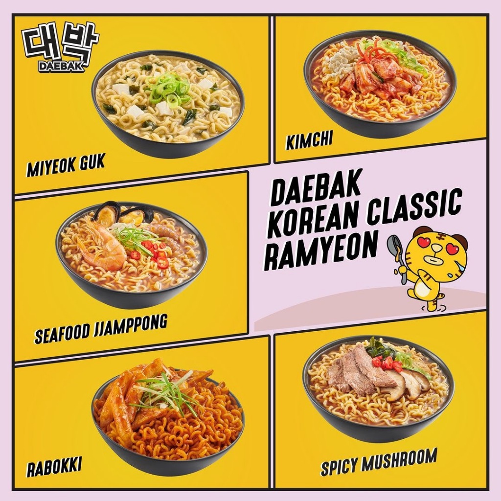 Daebak Ramyeon/Ramyun/Korea Instant Noodles, 5 Flavours, Pack of 5 ...