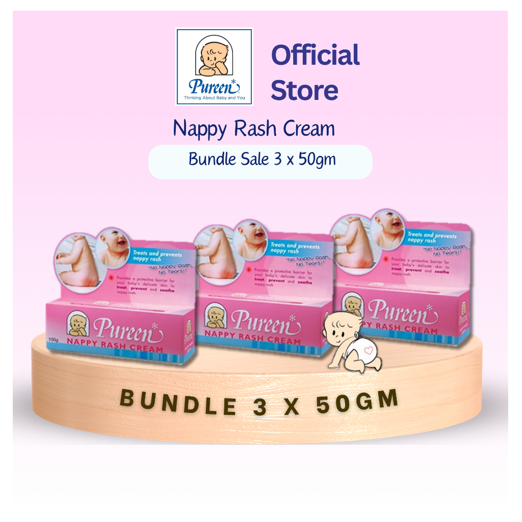 Pureen Nappy Rash Cream 50gm X 3 Tubes (Bundle Sale) | Shopee Singapore