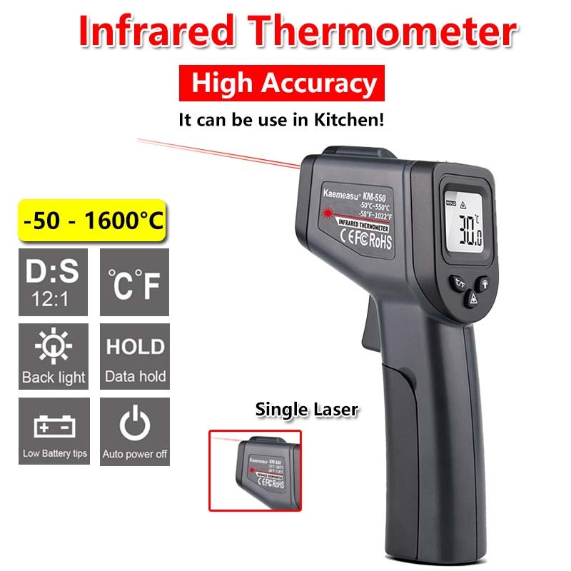 High Accuracy Single/Double Laser Non-Contact Thermometer Temperature ...