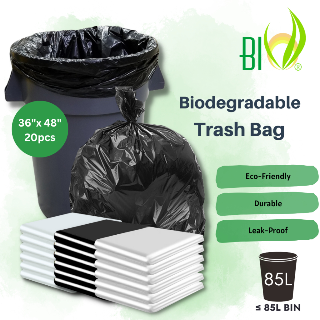 BIO Biodegradable Trash Bags - 36"x48" White/Black/Transparent | Shopee ...