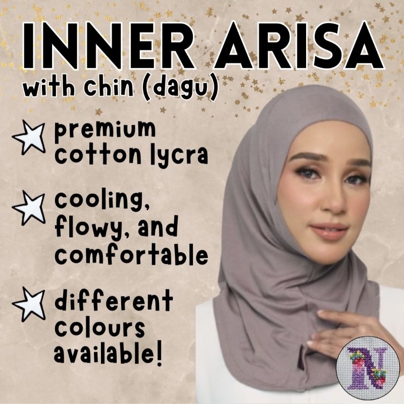 Inner Arisa (with chin / dagu) / Hijab Inner / Tudung Inner / Ninja ...