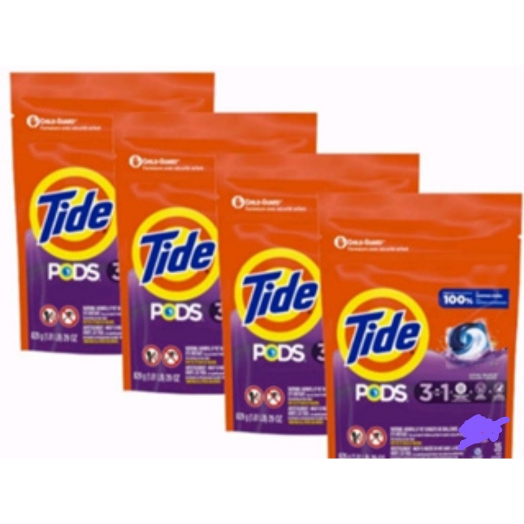 [Bundle of 4] Tide Liquid Laundry Detergent Pods Carton 4 x 37 per pack ...