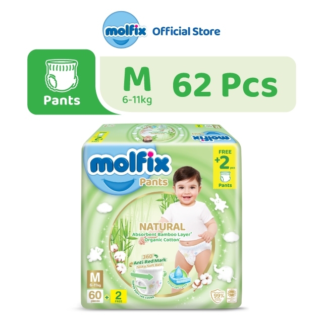 Molfix Natural Pants Jumbo Pack - M62 / L50 / XL44 / XXL38 / XXXL22 (1 ...