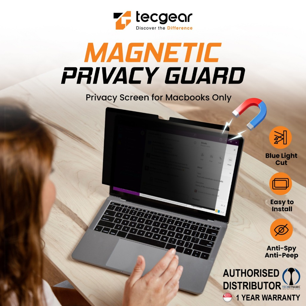 [SG] Tecgear Magnetic Privacy Screen Filter with 13 14inch HD Matte ...