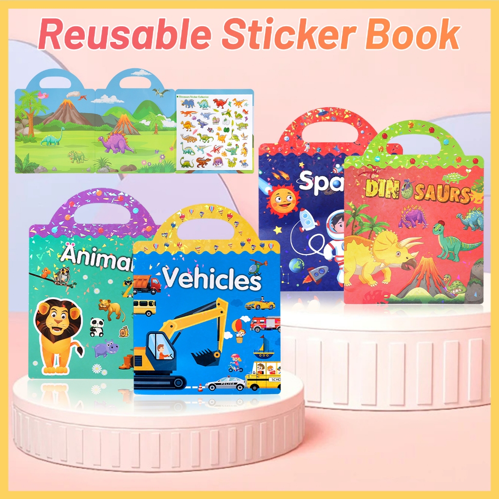 ⭐SG Stock⭐Sticker Book Jelly Educational Learning DIY Theme Montessori ...