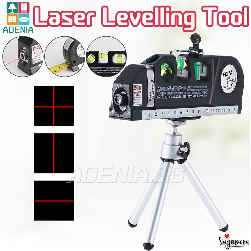 【SG】4 IN 1 Laser Level Laser Levelling Tool with Tripod Laser Measurement Tape Ruler Laser ...