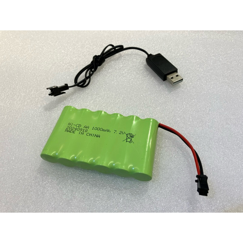 Ni-Cd 7.2V 700mah battery AA SM black connector / 7.2V USB Charger ...