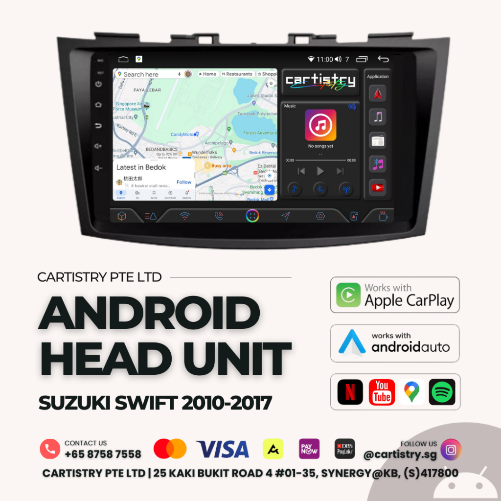 SUZUKI SWIFT 9" 2K ANDROID PLAYER CAR RADIO HEAD UNIT APPLE CARPLAY ANDROID AUTO W LABOUR ...