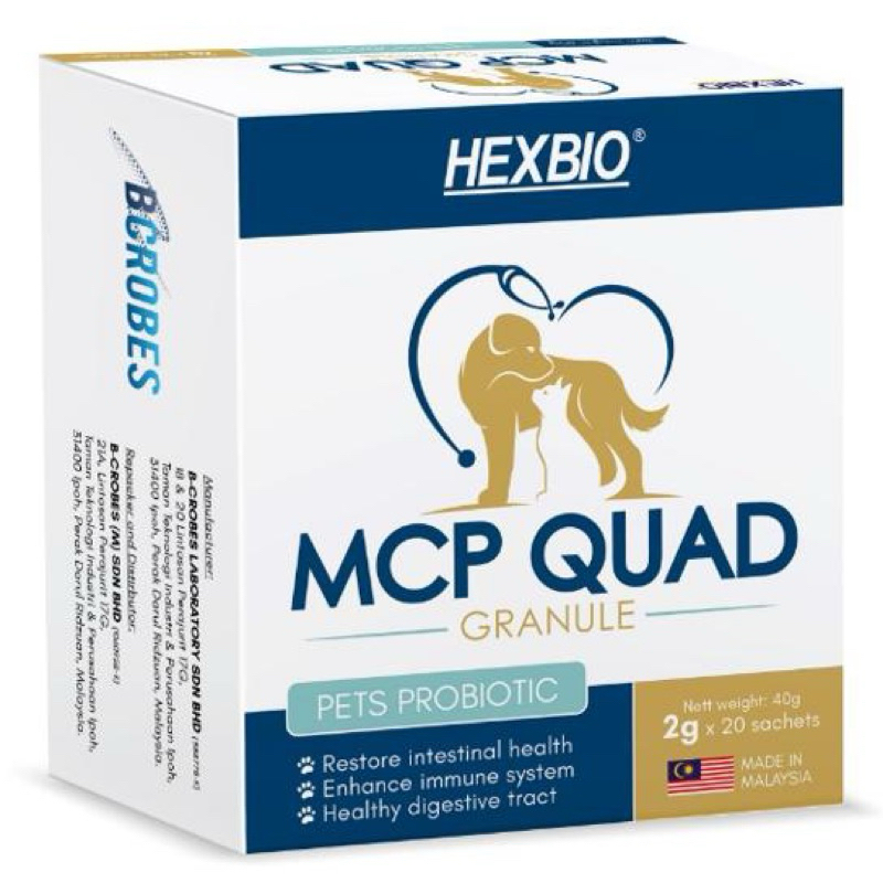 [PROMO] Hexbio MCP Quad Pet Probiotics Sachets 3G x 10 | Shopee Singapore
