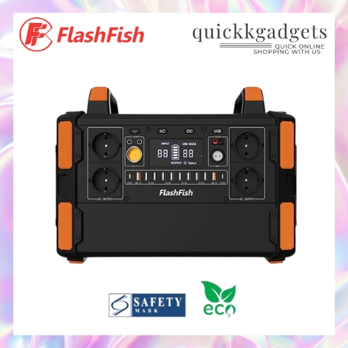 Flashfish F132 1000W Portable Power Station 1048Wh Solar Generator LiFePO4 Battery Home Backup ...