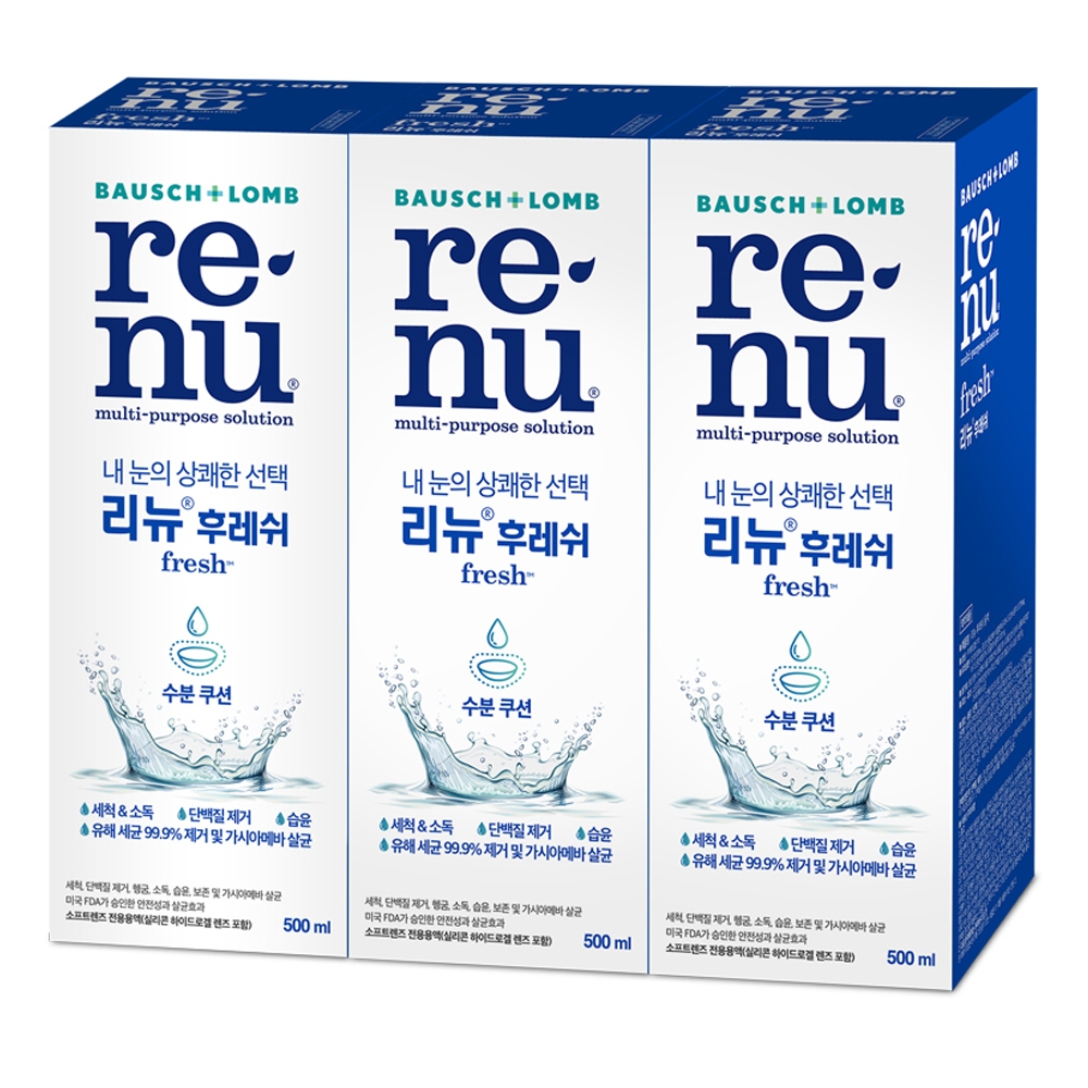 Renu Fresh Lens Cleaning Solution, 500ml, 3 pcs | Shopee Singapore
