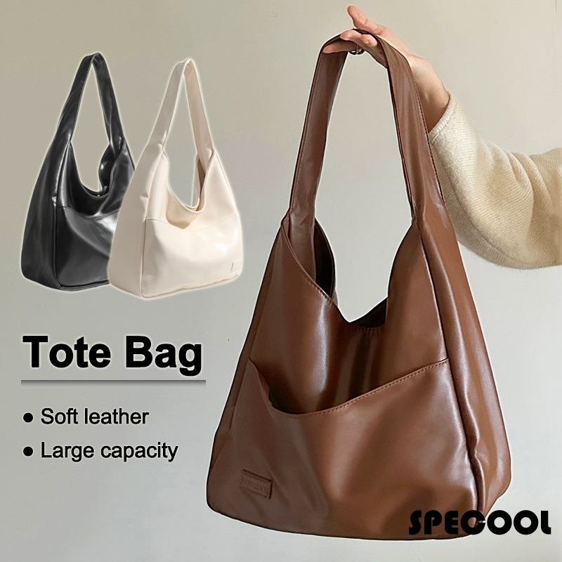 SG STOCK Specool® Soft PU Leather Tote Bag Large Capacity Women Bucket ...