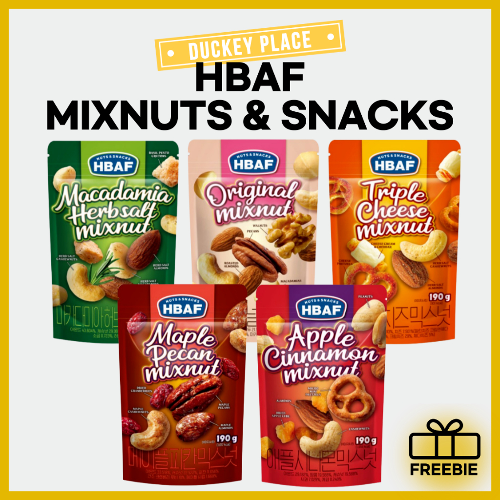 [HBAF] Mixnuts Korean Snacks 190g Macadamia Herb Maple Pecan Apple Cinnamon Triple Cheese ...