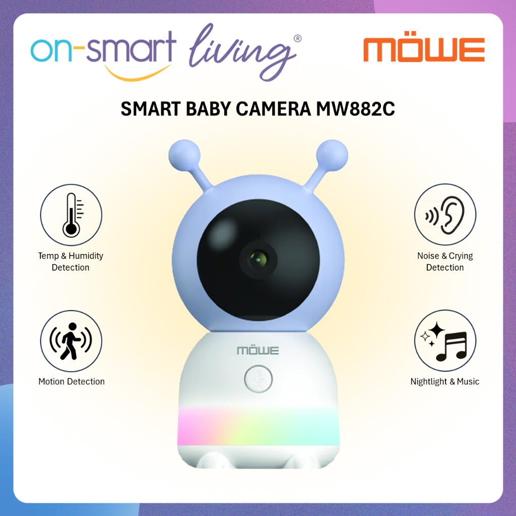 MOWE Smart Baby Camera MW882C - Human, Noise & Crying Detection, Two ...