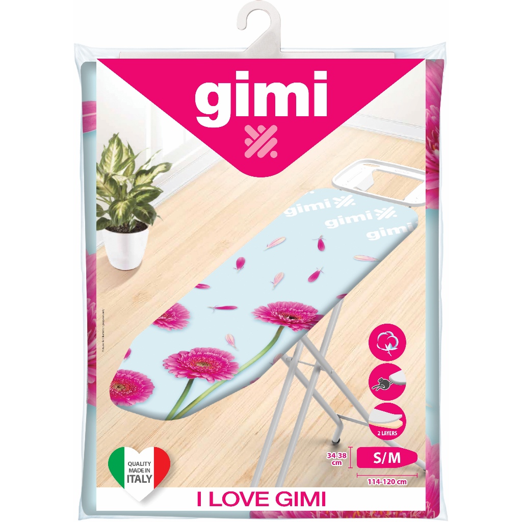 GiMi Iron Board Cover I Love GiMi (S/M) 120X38 CM Pink Gerberas ...