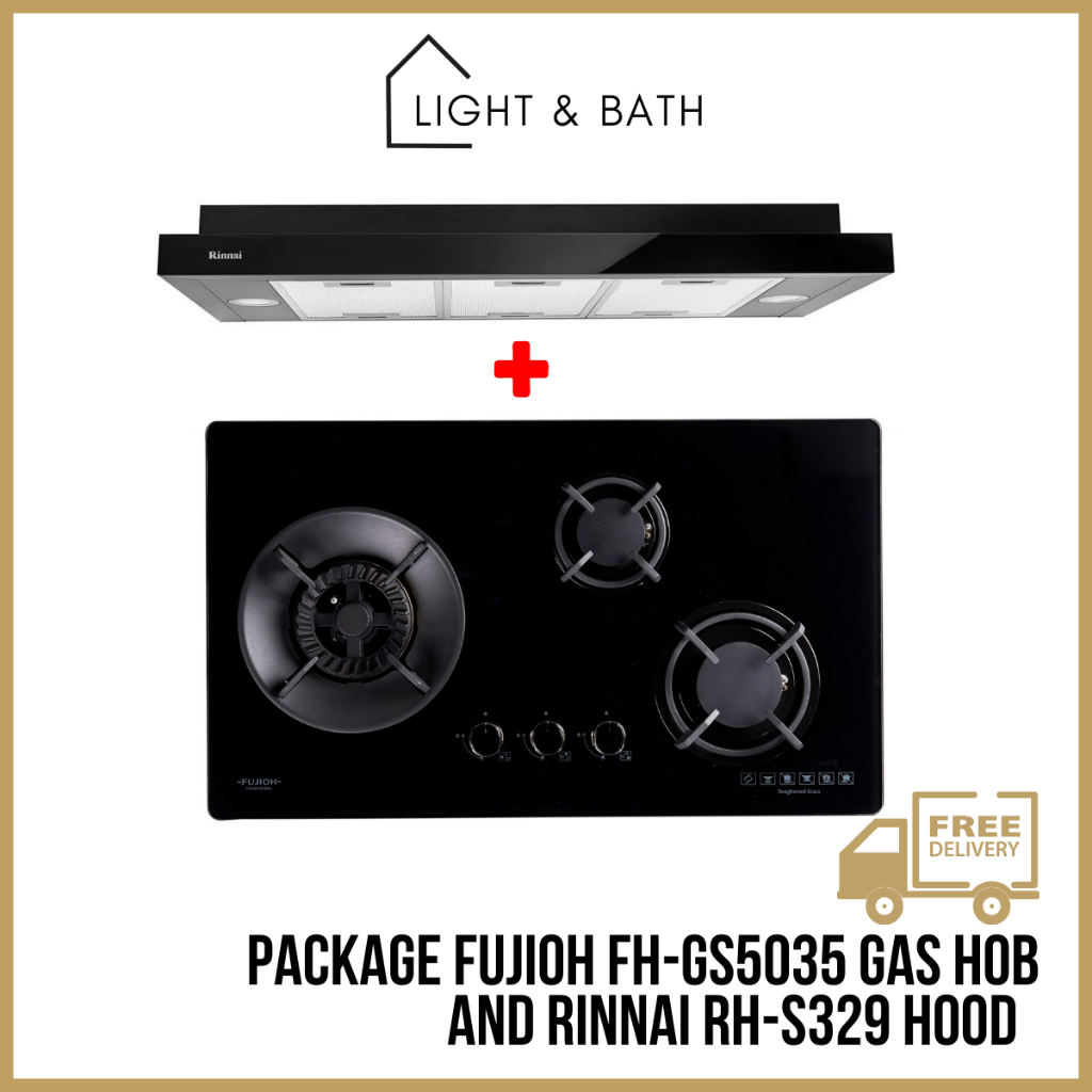 [BUNDLE] Fujioh FH-GS5035/SVSS/SVGL Gas Hob and Rinnai RH-S329 Hood ...