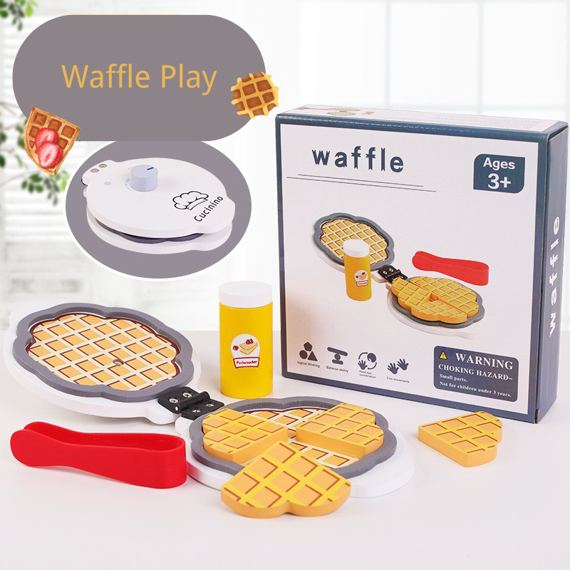 [SG Stock] Wooden Waffle Maker Kitchen Toy Pretend Play Cooking Toys ...