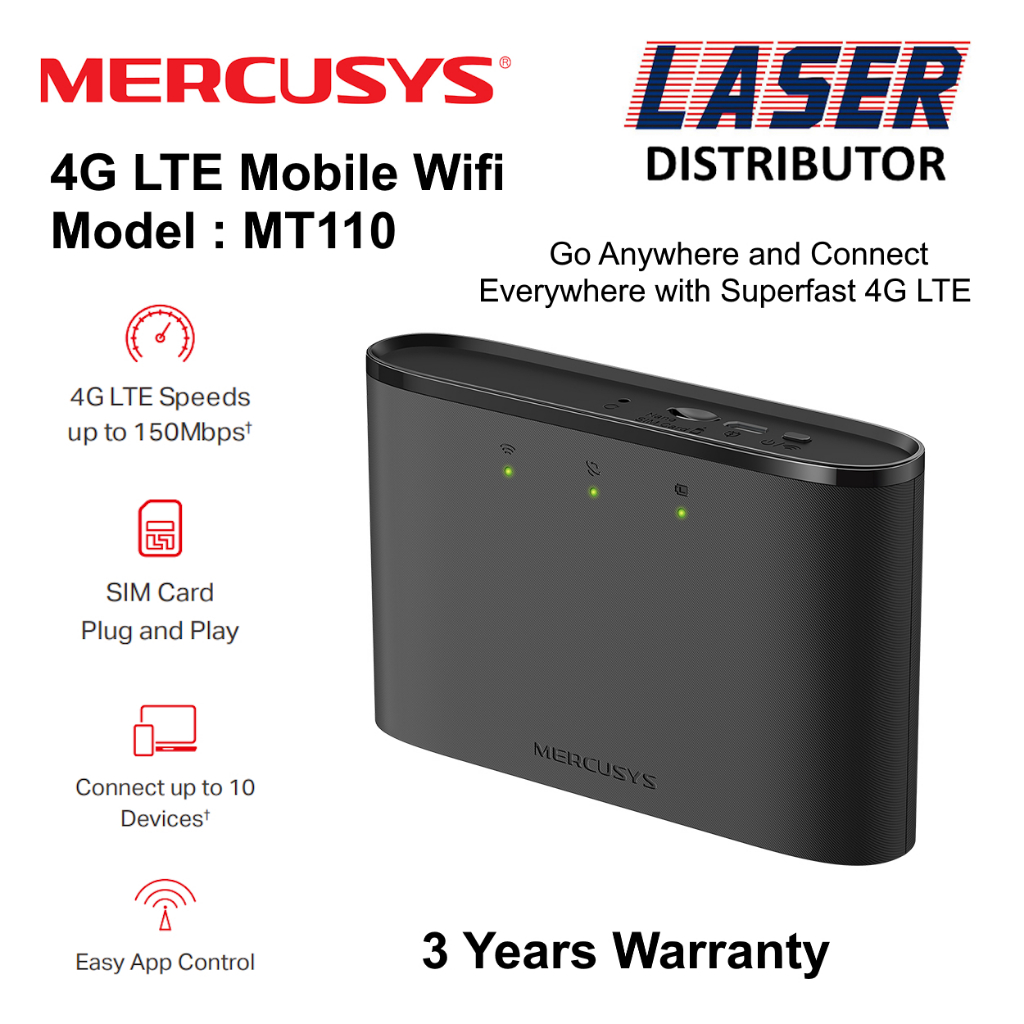 Mercusys MT110 4G LTE Mobile Sim Card Wi-Fi Router | Shopee Singapore