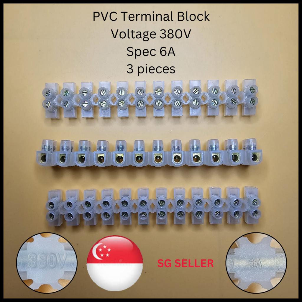 Ready stock. 3 pieces PVC Terminal Block or PVC Cable Connector ...