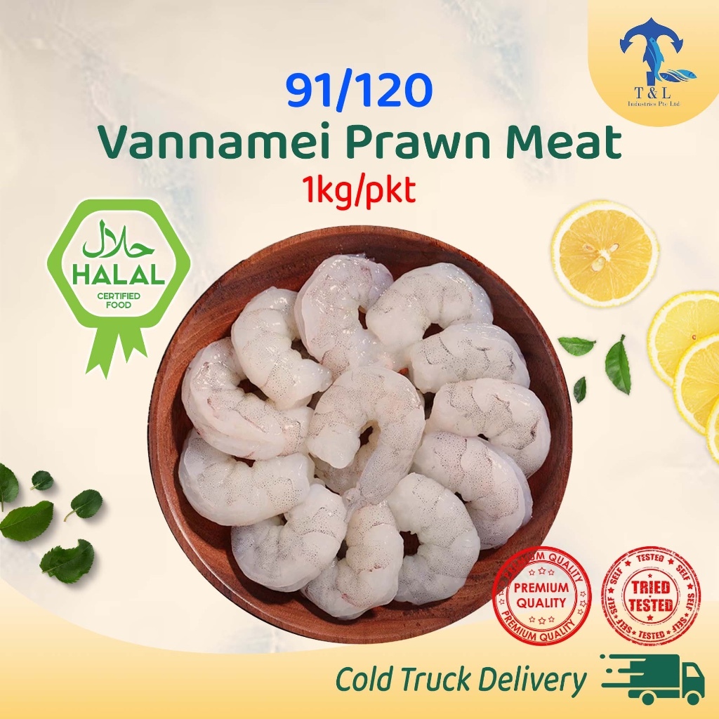 Halal Vannamei Prawn Meat PND 91/120 (1kg+-) | 虾仁 | Shopee Singapore
