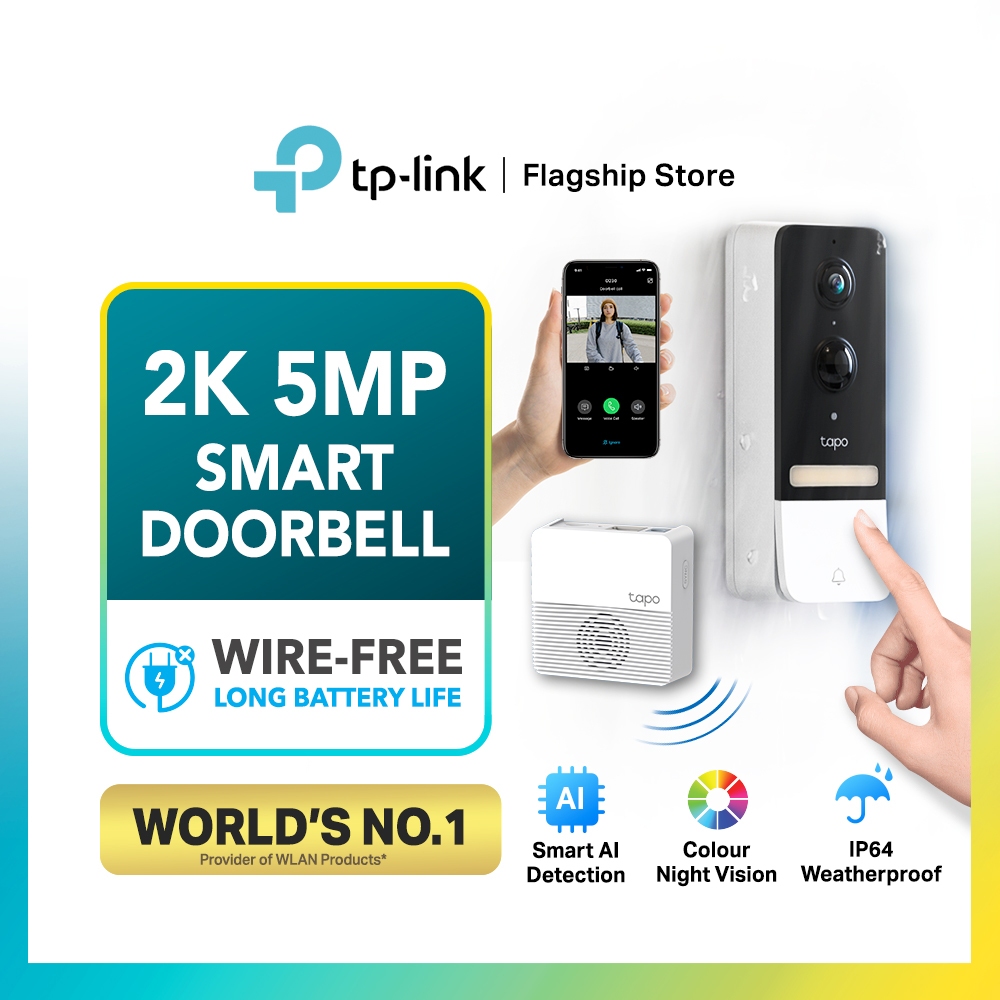 [No1 in SG] Tapo TP-Link Smart Doorbell Long Battery Life Waterproof ...