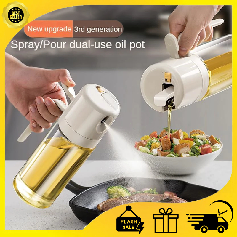SG【READY STOCK】spray oil bottle sprayer two in one oil bottle dispenser ...