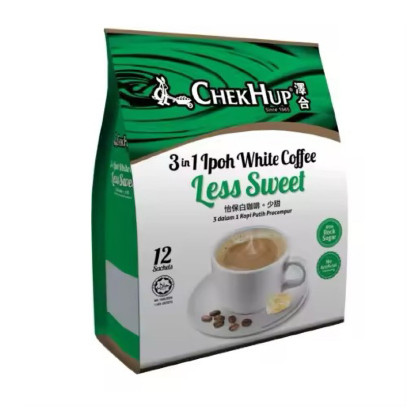 [BUNDLE in 2] Chek Hup 3 in 1 Ipoh White Coffee Less Sugar (40g x 12 sachets) | Shopee Singapore