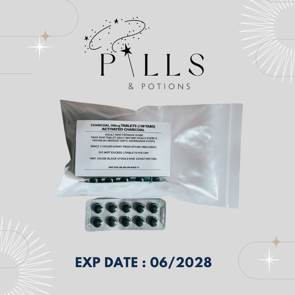 Charcoal 200mg Tablets (50/100 Tablets) Activated Charcoal Ready Stock ...