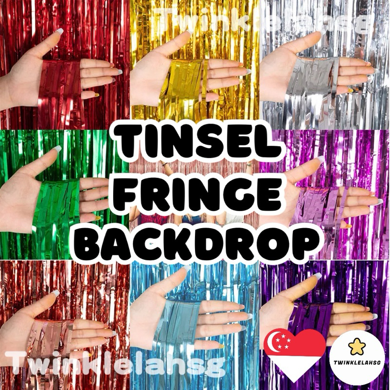 Tinsel Fringe Foil Curtain Backdrop Party Decorations backdrop for ...