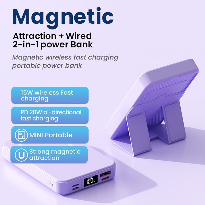 Magnetic Wireless Power Bank - 5000mAh/10000mAh Portable Charger ...