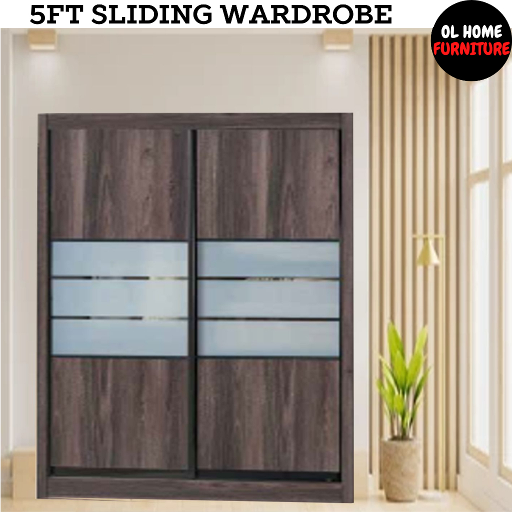OL HOME Stella 5FT Sliding Door Wardrobe | Shopee Singapore