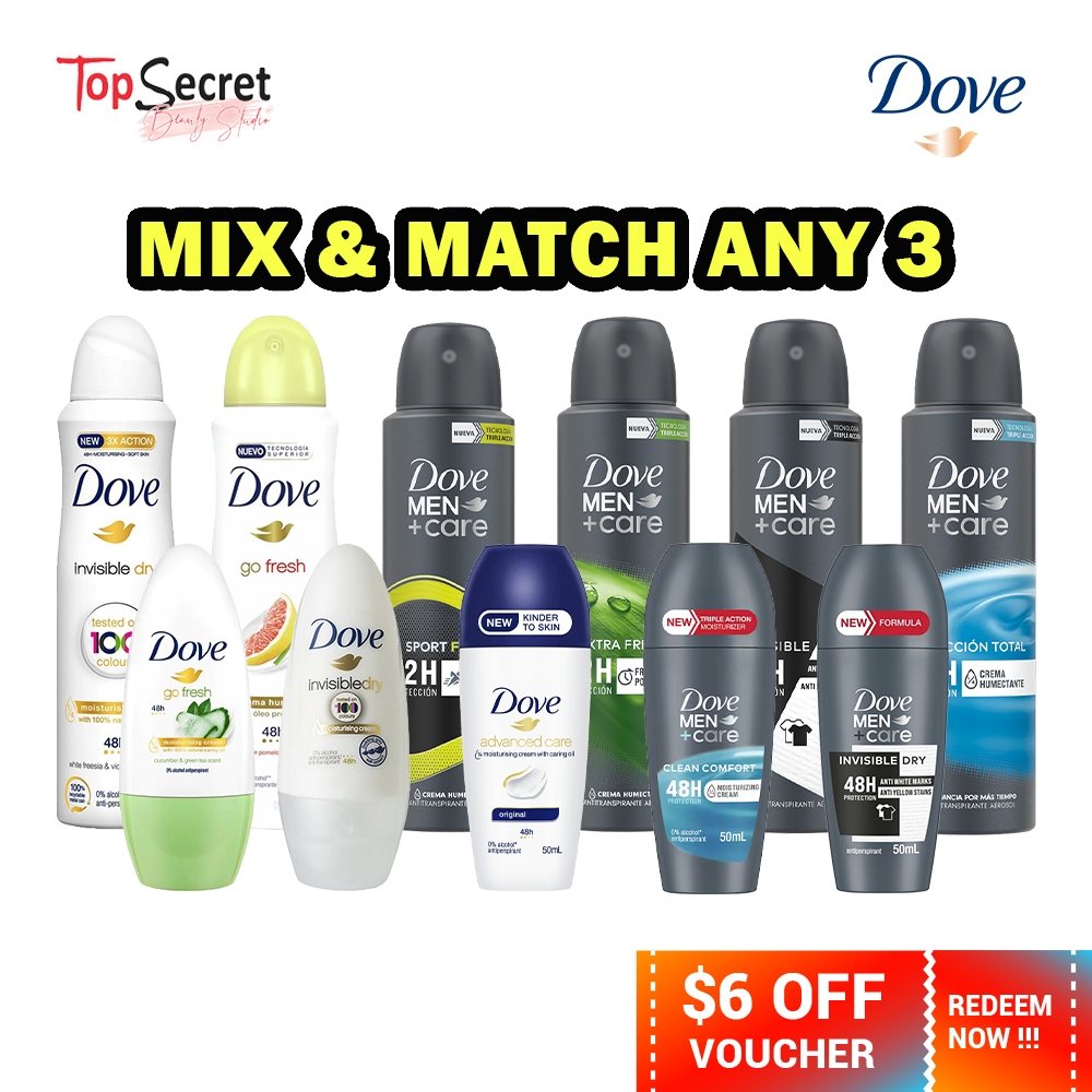 [Mix & Match] Dove Women & Men Deodorant Spray 150ml | 250ml - Cucumber ...