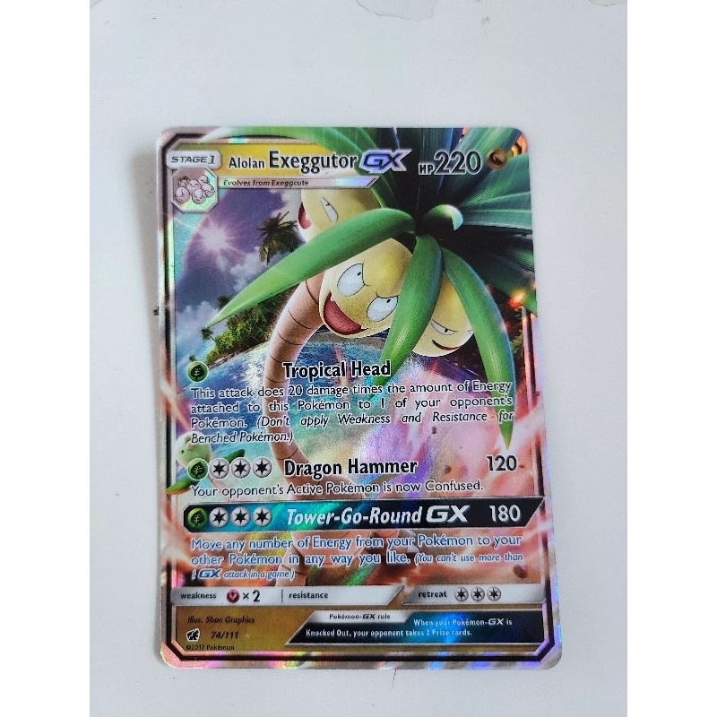 Pokemon alolan exeggutor gx crimson invasion card | Shopee Singapore